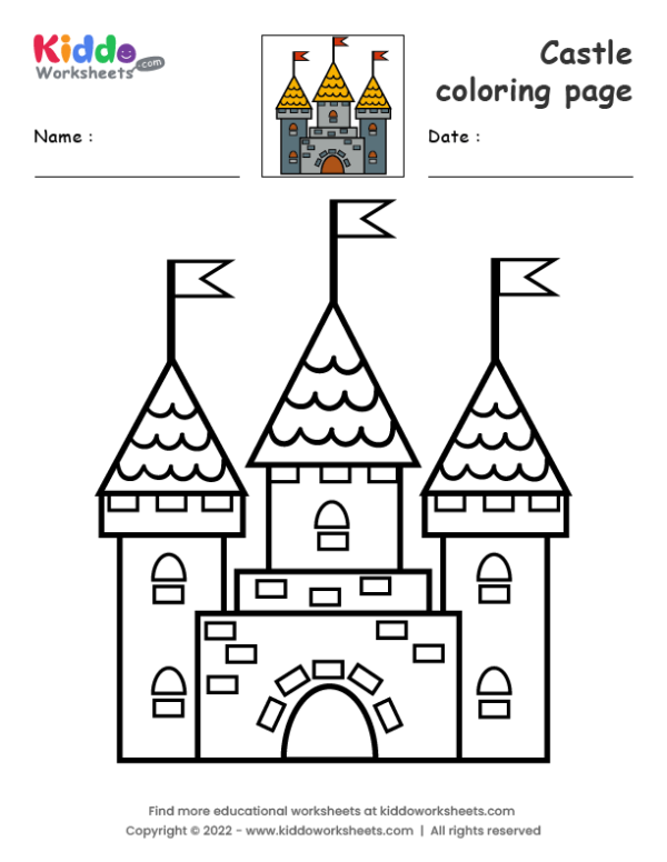 castle free coloring pages