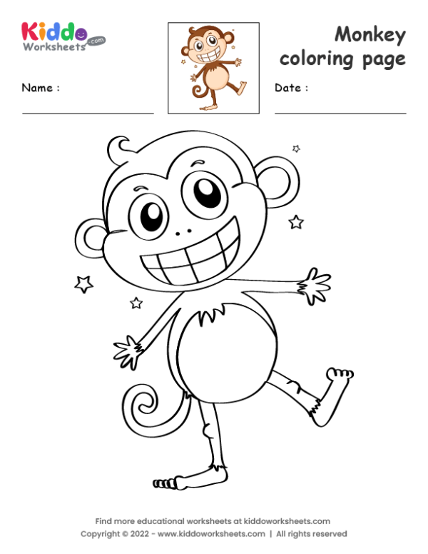 monkey free coloring pages