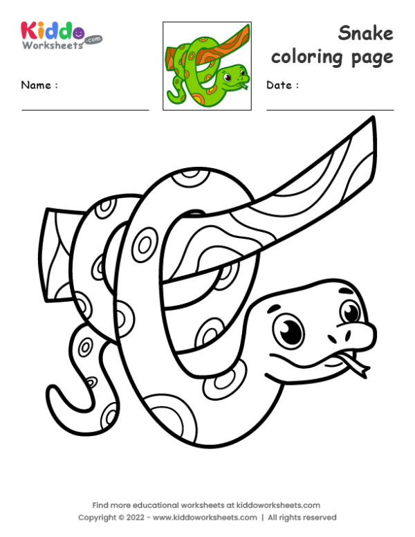 snakes printable coloring pages
